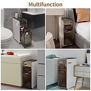 8.66″ Slim Storage Narrow Drawers for Small Spaces 2-Tiers, Crevice Storage Cabinet Bathroom, Skinny Storage Drawers Gap Organizer Multi Cabinet for Small Kitchen Laundry Living Room