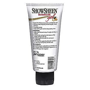 Absorbine ShowSheen Detangler Gel for Coat, Mane & Tail, Moroccan Argan Oil, Tackles Toughest Knots on Horses, Dogs & Livestock, 4oz