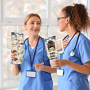 TAMUNBEE Nurse Gifts for Women - Nurse Week, Mothers Day, Birthday, Christmas, Graduation Gifts for Nurses - 40Oz Tumbler With Handle & Straw