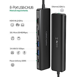 Bundle – 2 Items: CableCreation USB 3.0 to HDMI Adapter with DisplayLink + 7 in 1 USB C Hub