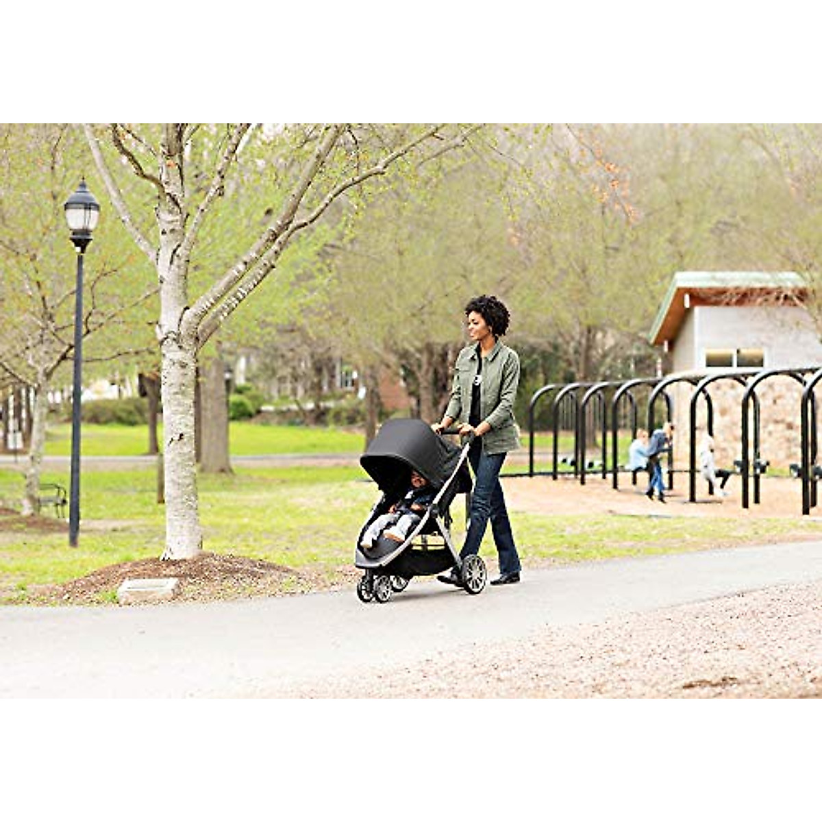 BRITAX B-Lively Travel System with B-Safe 35 Infant Car Seat | One Hand Fold, XL Storage, Ventilated Canopy, Easy to Maneuver, Raven (S05588500)