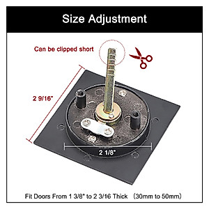 Pocket Door Lock,Privacy Door Hardware Suitable for Bathroom Bedroom etc Recessed 2 Sided, 2 3/8" Backset, Invisible Hardware for 1 3/8” to 2 3/16” Thickness Door (Black-Privacy)