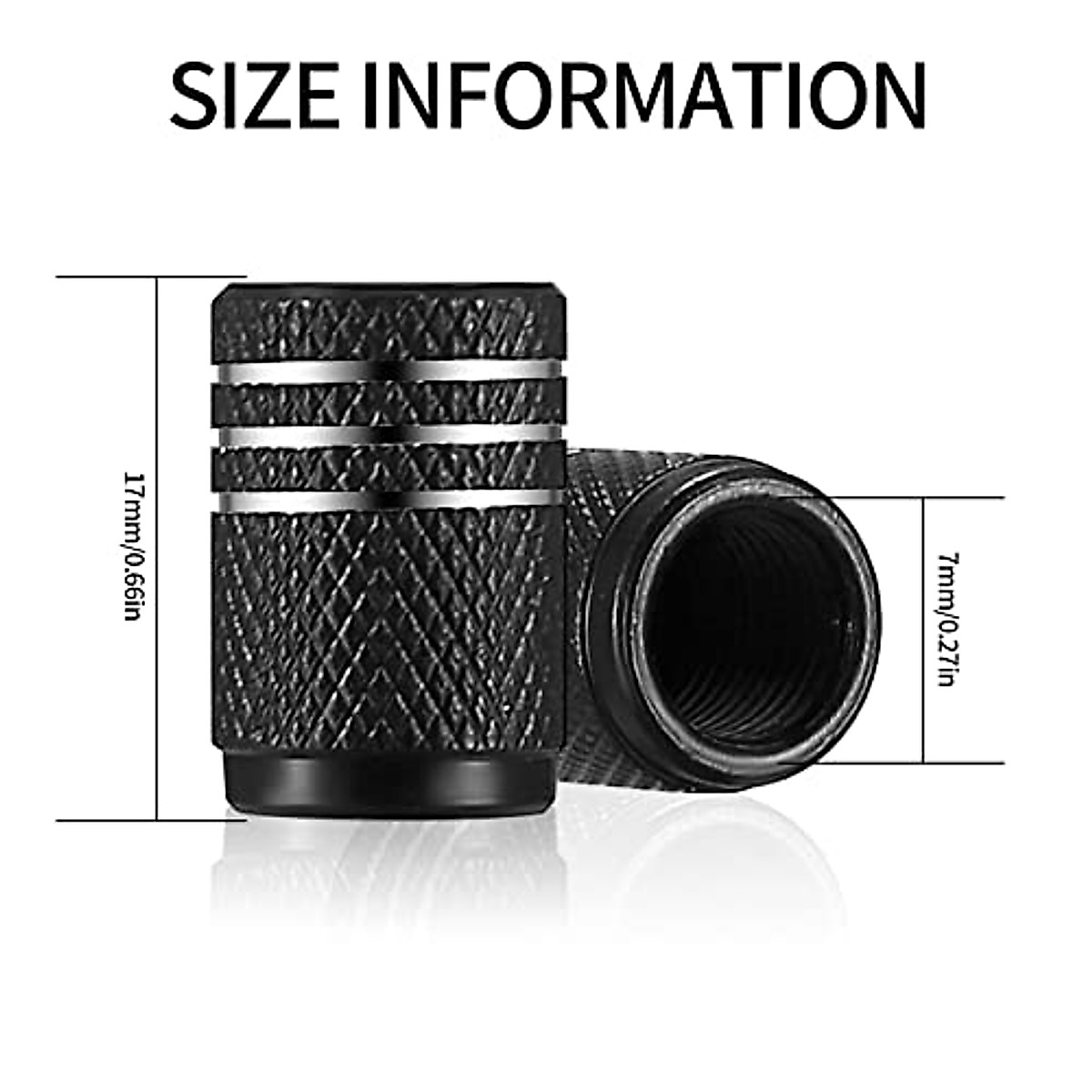 16 Pack Tire Valve Stem Caps, Car Tire Valve Caps Universal for Car, Motorbike, Trucks, Bike, Bicycle, Black