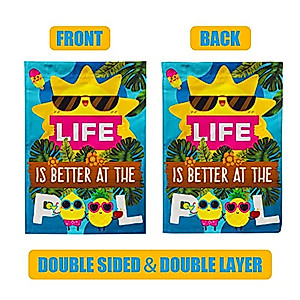 Summer Pool Garden Flags, Life is Better At the Pool Decoration Flag Outdoor 12x18Inch Double Sided