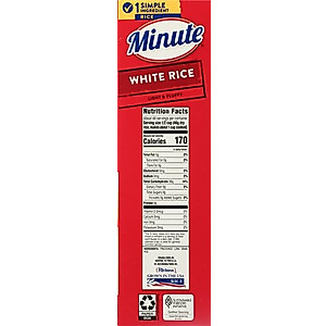 Minute White Rice, Instant White Rice for Quick Dinner Meals, 72-Ounce Box