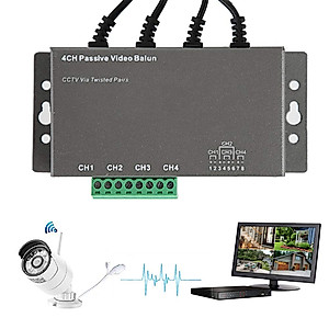Simlug 4CH Passive Video Balun, Passive Video Balun Transceiver, NTSC,PAL,and SECAM Video Formats 60dB Crosstalk and Noise Immunity, for HD CCTV Office