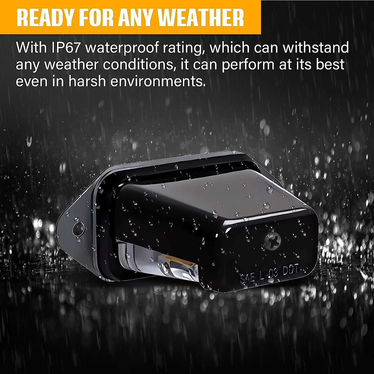 Gonice Super-Bright LED License Plate Light - 6-SMD Universal Fit for Truck Trailer Van RV SUV Boat - Under Hood Light - DOT Compliant, 12V-24V DC Waterproof