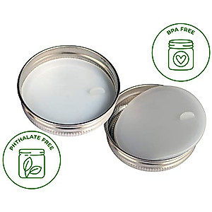 Leak Proof Platinum Silicone Sealing Lid Inserts/Liners for Mason Jars (10 Pack, Regular Mouth)