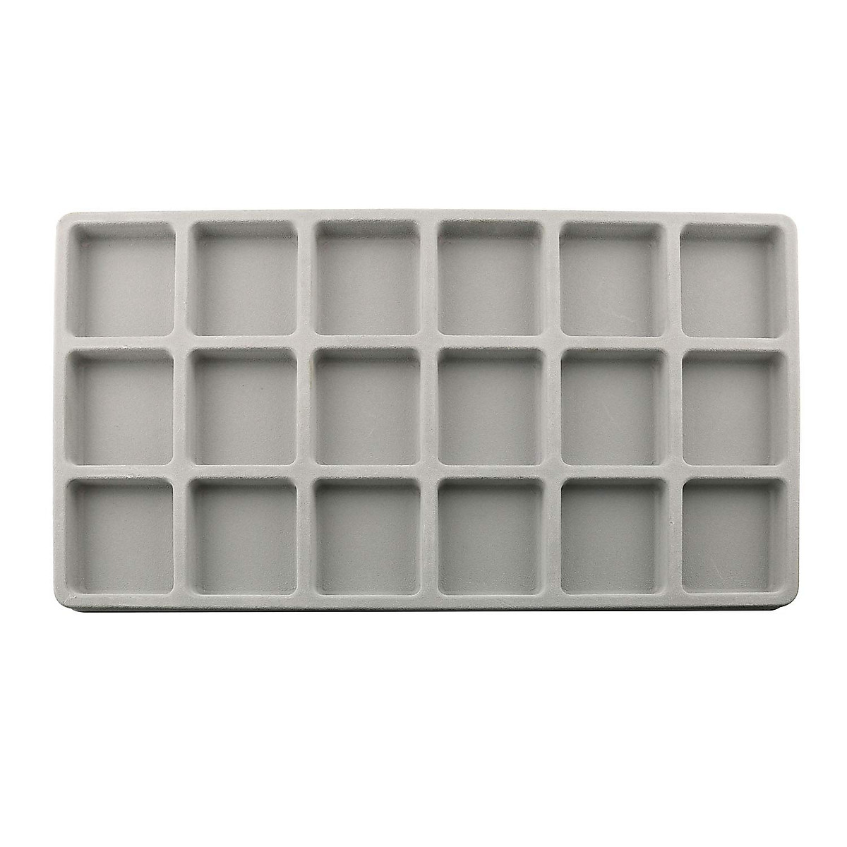 Tegg Bead Box 18 Grids Gray Flocked Bead Beading Jewelry Organizer Tray Container Storage for Bracelet Jewelry Making Design DIY Craft Panel