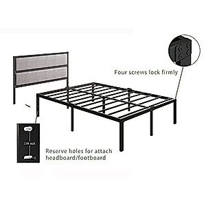 California King Bed Frames 18 in Heavy Duty Tall Metal Cal King Platform Mattress-Foundation Support up to 3000Lbs No Box Spring Needed Easy Assembly Under Bed Storage Noise Free.XTFei