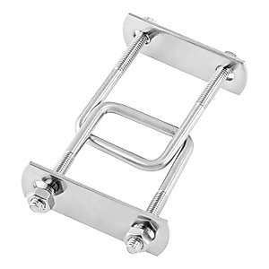 Jersvimc 2Pcs Stainless Steel Square U-Bolt Clamp M8x50x100mm - (Thread Size x Inner Width x Length), Mini Metal U Bolts Pole U Bolt Brackets for Camper Trailer Marine Boat