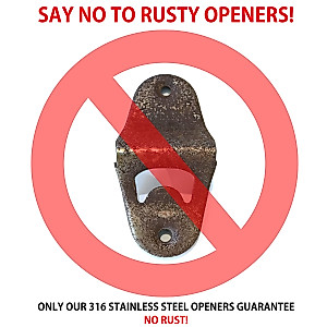 Choice Marine 316 Stainless Steel Wall Mounted Bottle Opener with Mounting Screws | Rust proof Beer Bottle Opener for Bars, Patios, Boats, KTV, Hotels | Beer Opener Wall Mount, Pack of 1, Silver