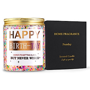 Sincerez Birthday Candle with Cake Scent -Birthday Gift/Party Decorations, Handcrafted, Long-Lasting 9oz Candle with Iconic Lyrics