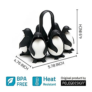Peleg Design Egguins 3-in-1 Cook, Store and Serve Egg Holder, Penguin-Shaped Egg Cooker for Making Soft or Hard Boiled Eggs, Holds 6 Eggs for Easy Cooking and Fridge Storage