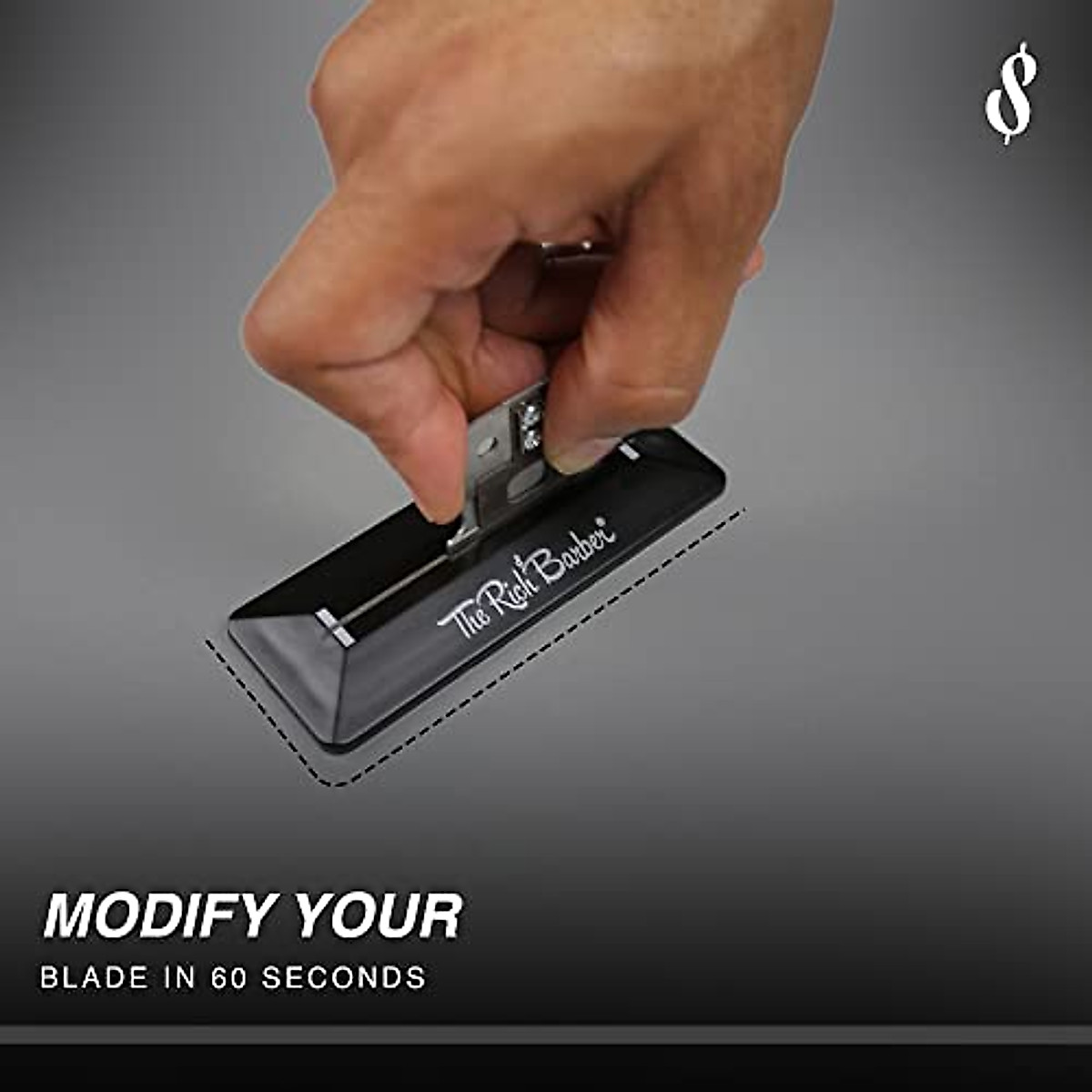 The Rich Barber 1 Minute Blade Modifier - Trimmer Blade Sharpener with Diamond Metal Stone for Professional & Home Use - Closer Shaves, Sharper Lines, Less Ingrown Hair - Compatible with Most Brands