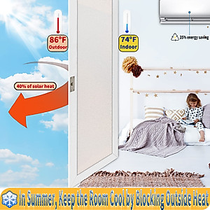 Window Privacy Film Frosted Glass Window Film, Heat Control Non-Adhesive Static Cling Decorative Opaque UV Blocking Window Films for Home Bathroom Office (Pure, 35.4”×78.7”)