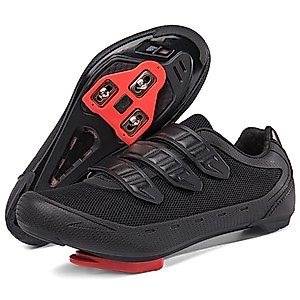 Mens Womens Indoor Cycling Shoes Compatible with Peloton Bike Shoes Cycling Shoes with Delta Cleats Clip Outdoor Pedal SPD Road Bike Shoes,Black