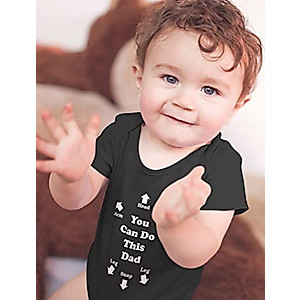 Tstars You Can Do This Dad Outfit Funny Gift for New Dads Cute Baby Boy Girl Bodysuit NB (0-3M) Black