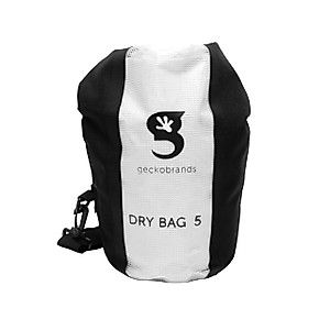 geckobrands Durable View (5L or Gallon) Dry Bag, PVC and Polyester Material, Shoulder Strap, Black