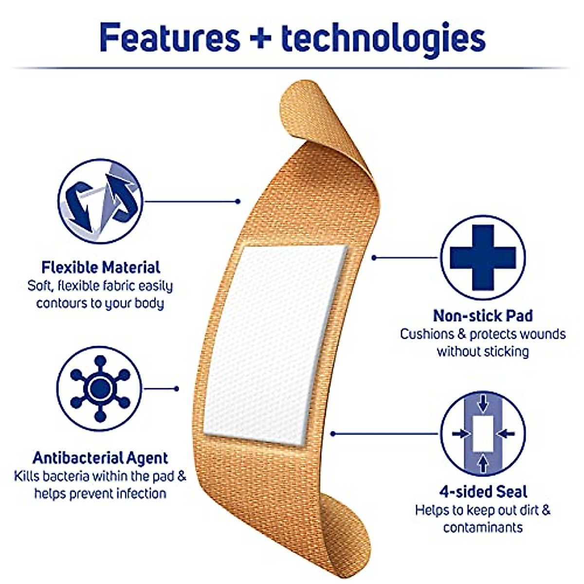 Care Science Variety Bandages Pack, 300 ct Bulk Assorted Sizes | Includes Active, All-Purpose, Waterproof, and Heavy-Duty Bandages. Breathable Protection Helps Prevent Infection for First Aid