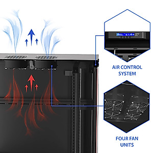 Server Rack - Locking Cabinet - Network Rack Cabinet Enclosure - 42U - Rack Mount - 32 Inch Deep - Server Cabinet - on Wheels - Shelf - Cooling Fan - Thermostat - Sysracks - SRF