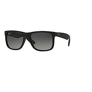 Ray-Ban RB4165 Justin Polarized Sunglasses Matte Black w/Grey Gradient (622/T3) 4165 622T3 55mm Authentic
