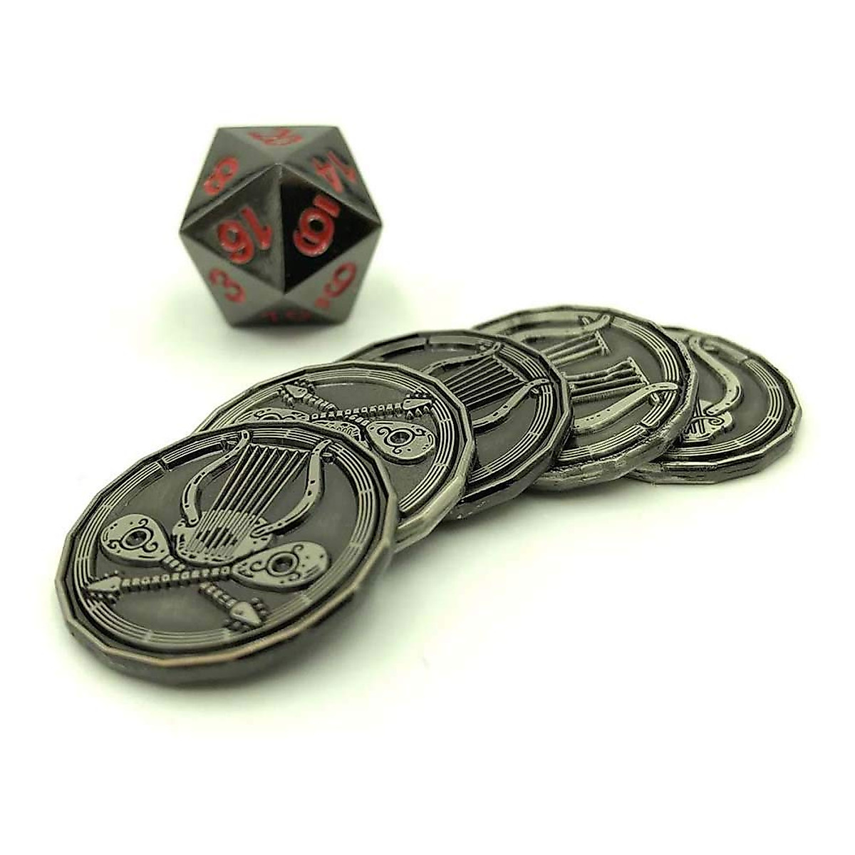 Bard Character Coin Miniature Pack (Silver 5 Pack) || Coins and Miniatures All-in-one || Fantasy Roleplaying Game || RPG Miniature|| Dungeon Miniatures || Tabletop Gaming