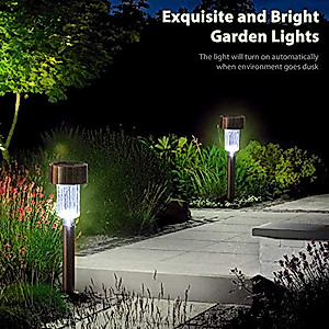 INSOME Solar Lights Outdoor Waterproof,12 Pack Stainless Steel Bright Solar Powered Landscape Lights,Solar Pathway Lights,Solar Garden Lights for Yard Patio Walkway Spike