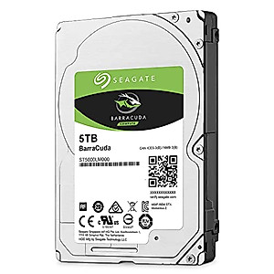 SAEGATE BarraCuda Internal Hard Drive 5TB SATA 6Gb/s 128MB Cache 2.5-Inch 15mm (ST5000LM000) (Renewed)