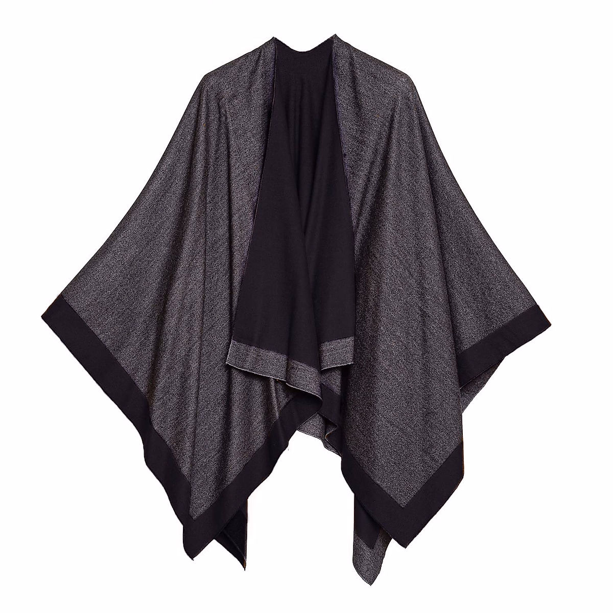 MELIFLUOS DESIGNED IN SPAIN Women's Shawl Wrap Poncho Ruana Cape Cardigan Sweater Open Front for Fall Winter (PC02-11)