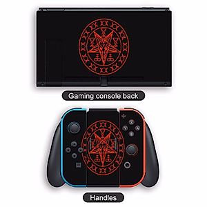Satanic Wiccan Symbols Goat Sticker Skin for Switch/Switch Lite, Full Set Cute Stickers Protector Cover for Switch Console Joy-Con Dock for Switch