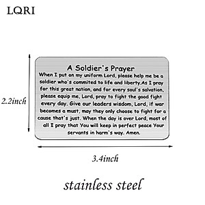 LQRI Soldier Prayer Wallet Card Soldier Jewelry Soldier Gift Military Prayer Gift Deployment Gift Army Navy Air Force Jewelry (Soldier Prayer Wallet Card)