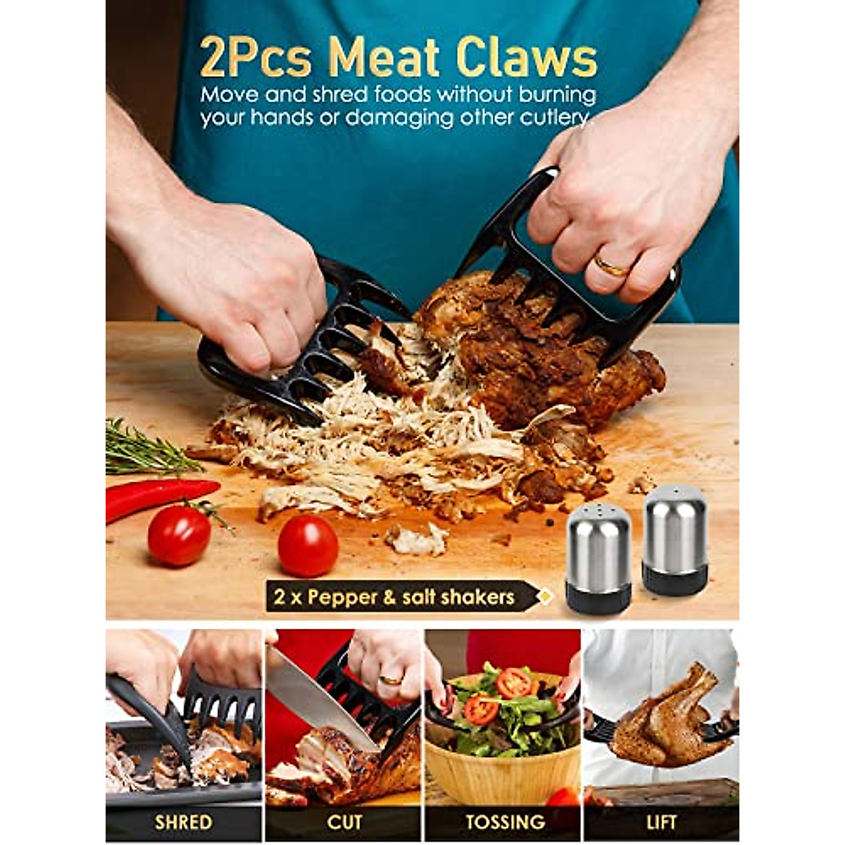 31Pcs Grill Accessories BBQ Tools Set with Storage Apron, Stainless Steel Grill Utensils Set BBQ Accessories Gift for Men Women, Perfect for Camping Backyard Barbecue