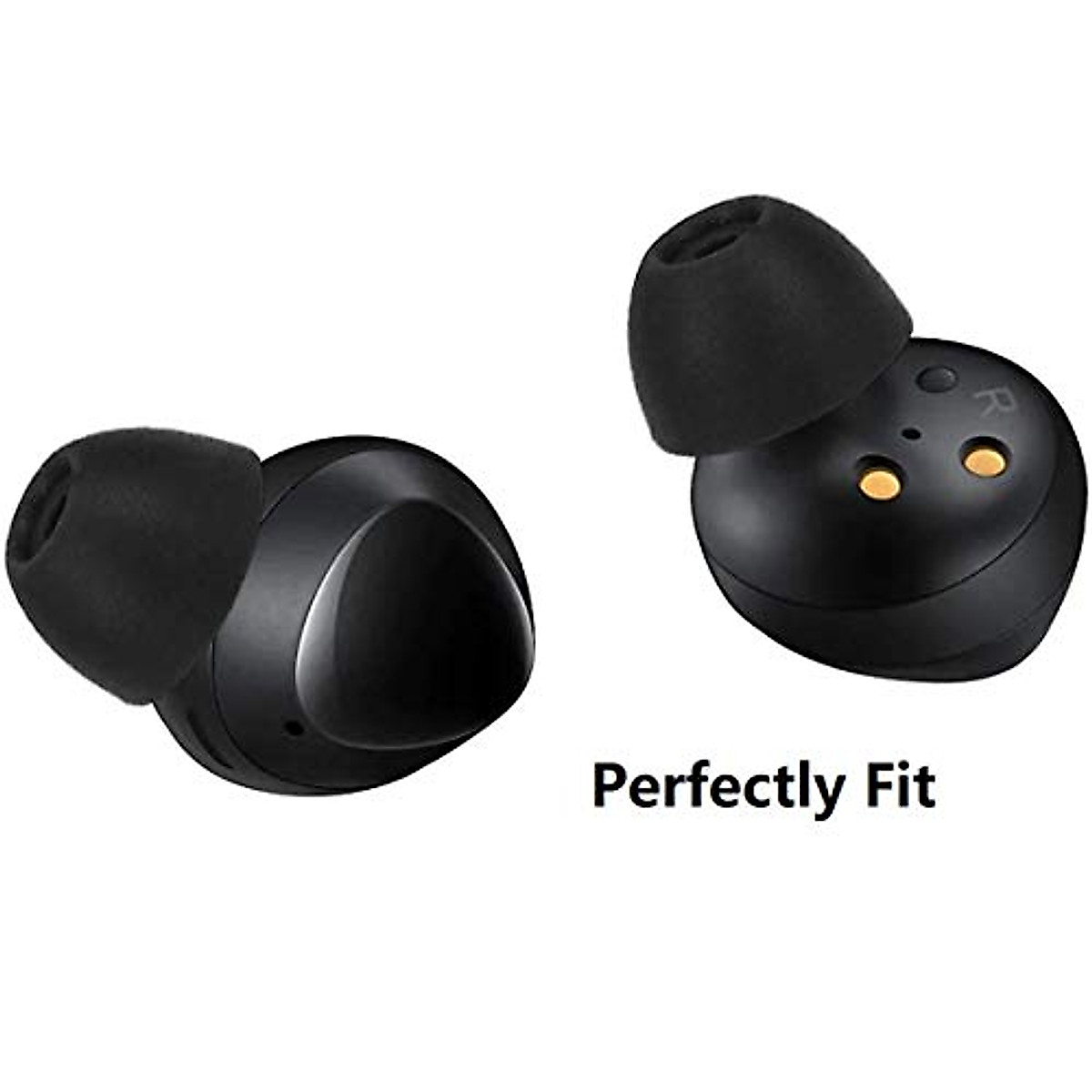 BLLQ for Samsung Galaxy Buds Ear Tips Wingtips 12 PCS Accessories, Silicone Earhooks Earbuds Cover Eargels Eartips for Galaxy Buds 2019, Black 12pcs