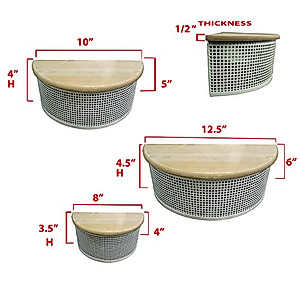 Admired By Nature Floating Wall Mounted, 3-Tier Wood Storage Shelves for Bedoom, Living Room, Kitchen, B. White (ABN5E112-WHT)