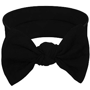 BABYGIZ Baby Girl Headbands-Infant,Toddler Cotton Handmade Hairbands with Bows Child Hair Accessories (Black, White, Gray)