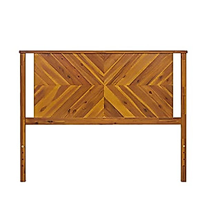 Bme Vivian Headboard ONLY, Rustic & Scandinavian Style with Solid Acacia Wood, Easy Assembly, Queen, Rustic Golden Brown