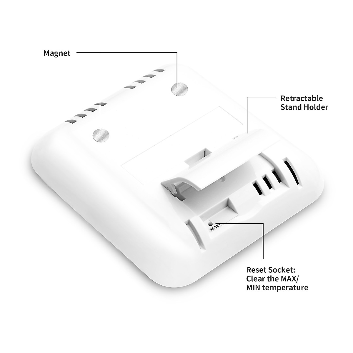 TiToeKi Digital Hygrometer Indoor Thermometer Humidity Monitor Gauge 2-in-1 Monitor， for Room Greenhouse Office Hotel