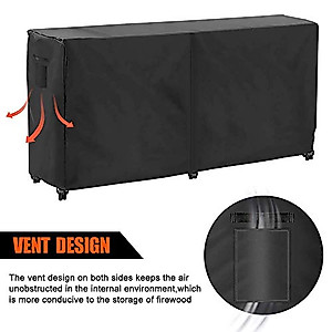 2win2buy Waterproof 8 Feet Log Rack Cover Outdoor UV Resistant Sun Snow Rain Protector fit 4 Seasons, L99xW26xH43 Inch & 5 Pairs LED Light Up Shoelaces Casual Sneaker Waterproof Plastic Shoe Strings