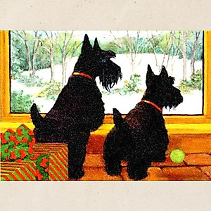 CafePress A Scotty Dog Christmas Tote Bag Natural Canvas Tote Bag, Reusable Shopping Bag