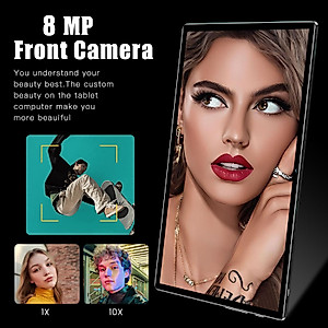 DAUERHAFT 10.1 Inch Tablet, Portable Tablet 8GB 256GB 2 in 1 5.0 for Students for Android 12.0 (US Plug)