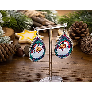 RareLove Santa Claus Statement Cute Christmas Earrings Oval Teardrop Dangle Earrings for Women Alloy Plated