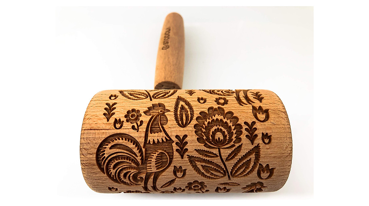 Engraved Mini Rolling Pin for Embossed Cookies