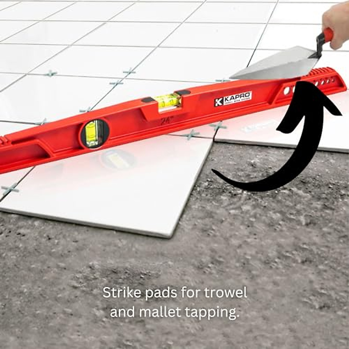 Kapro - 730 Topcast Mason Cast Level - For Masonry and Tilework - Features Shock-Resistant Vials and Strike Pads - Heavy Duty Aluminum - 32 Inch