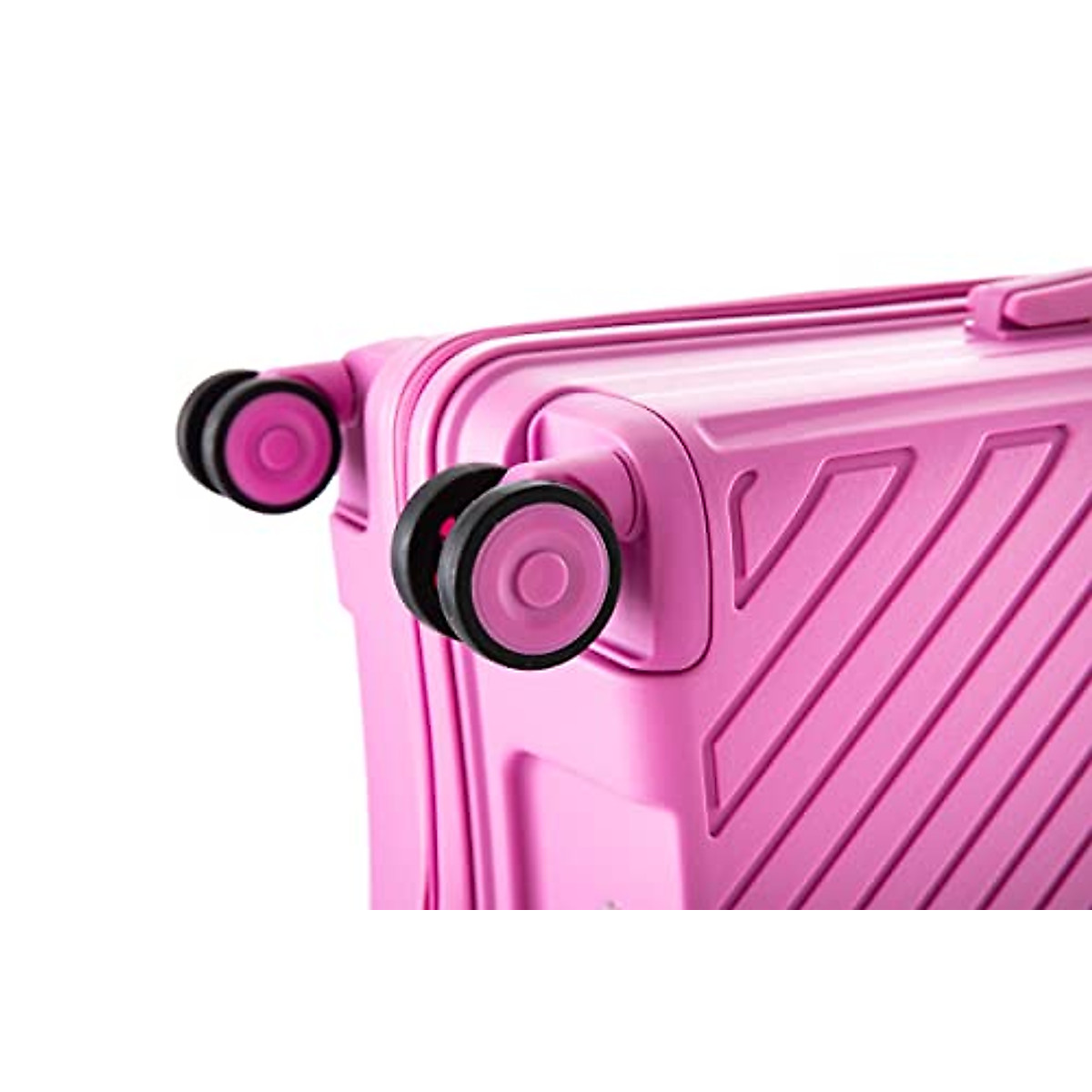 Rockland Prague Hardside Luggage with Spinner Wheels, Pink, 3-Piece Set (20/24/28)