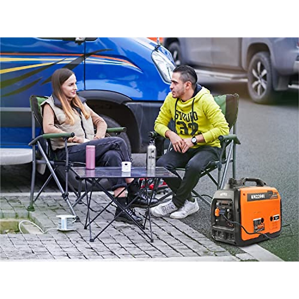 GENMAX Portable Inverter Generator，2200W ultra-quiet gas engine, EPA Compliant, Eco-Mode Feature, Ultra Lightweight for Backup Home Use & Camping (GM2200i)