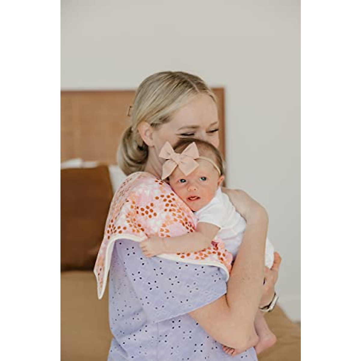 Baby Burp Cloth Large 21''x10'' Size Premium Absorbent Triple Layer 3-Pack Gift Set"Rue" by Copper Pearl