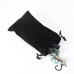 HRX Package 20pcs Velvet Drawstring Bags, 5x7 inches Velvet Pouches for Jewelry Gift Packaging (Black)