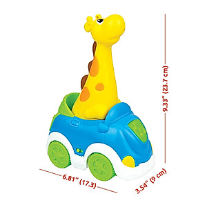 KiddoLab Catch Me Ring Toss Giraffe - Musical Moving Animal Toy with 3 Rings, Children's Songs, Flashing Lights, 2 Play Modes - Tossing Game Activity for Young Kids, Toddlers Ages 18 Months Old & Up