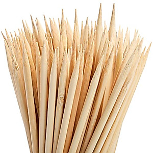 Frcctre 1000 Pack Natural Bamboo Skewers, 7 Inch 5mm Thick Bamboo Sticks Caramel Candy Apple Sticks, Pointed Bamboo Sticks for BBQ Corn Dog Lollipop Fruit Kabob